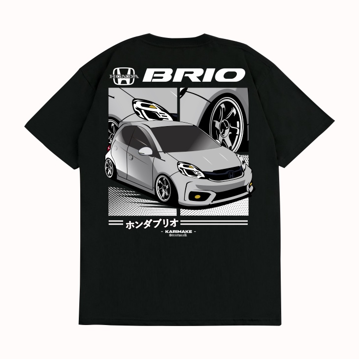 Jual KARIMAKE Kaos Baju T Shirt Distro Unisex Gambar Mobil HONDA BRIO STREET WEAR V2 | Shopee ...