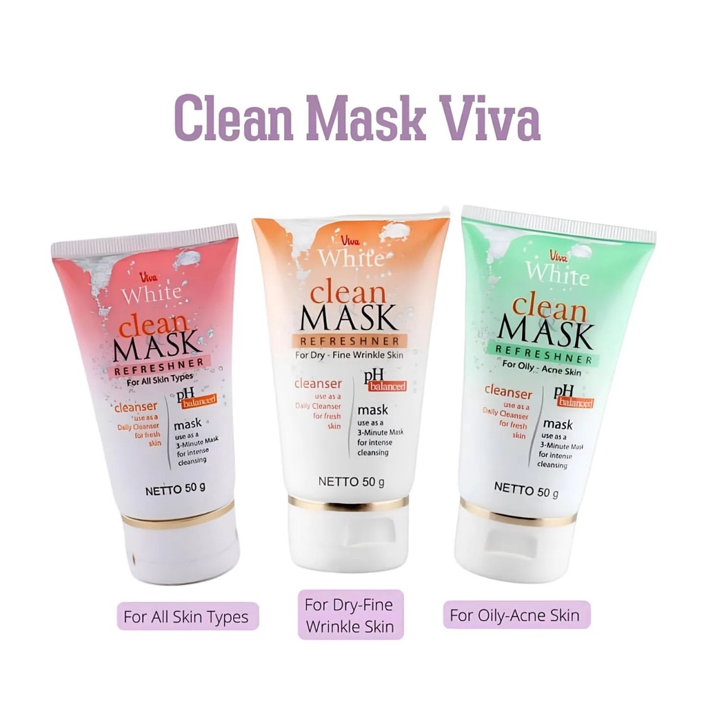 Jual VIVA White Clean & Mask Refreshner - Cleanser & Masker | Shopee ...