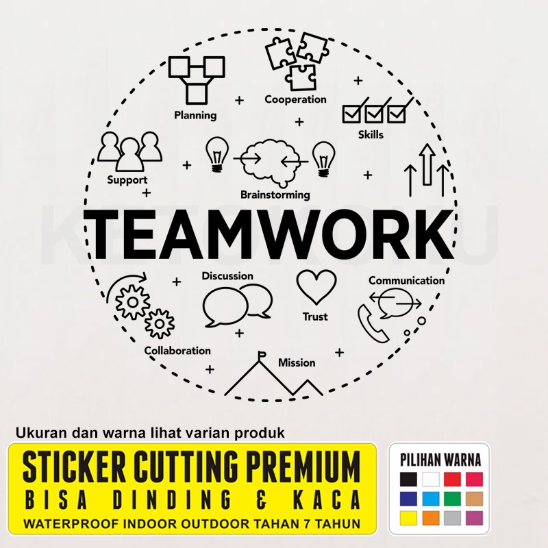 Jual Stiker Dinding dan Kaca Motivasi Kerja Kantor Quotes Cutting Team ...