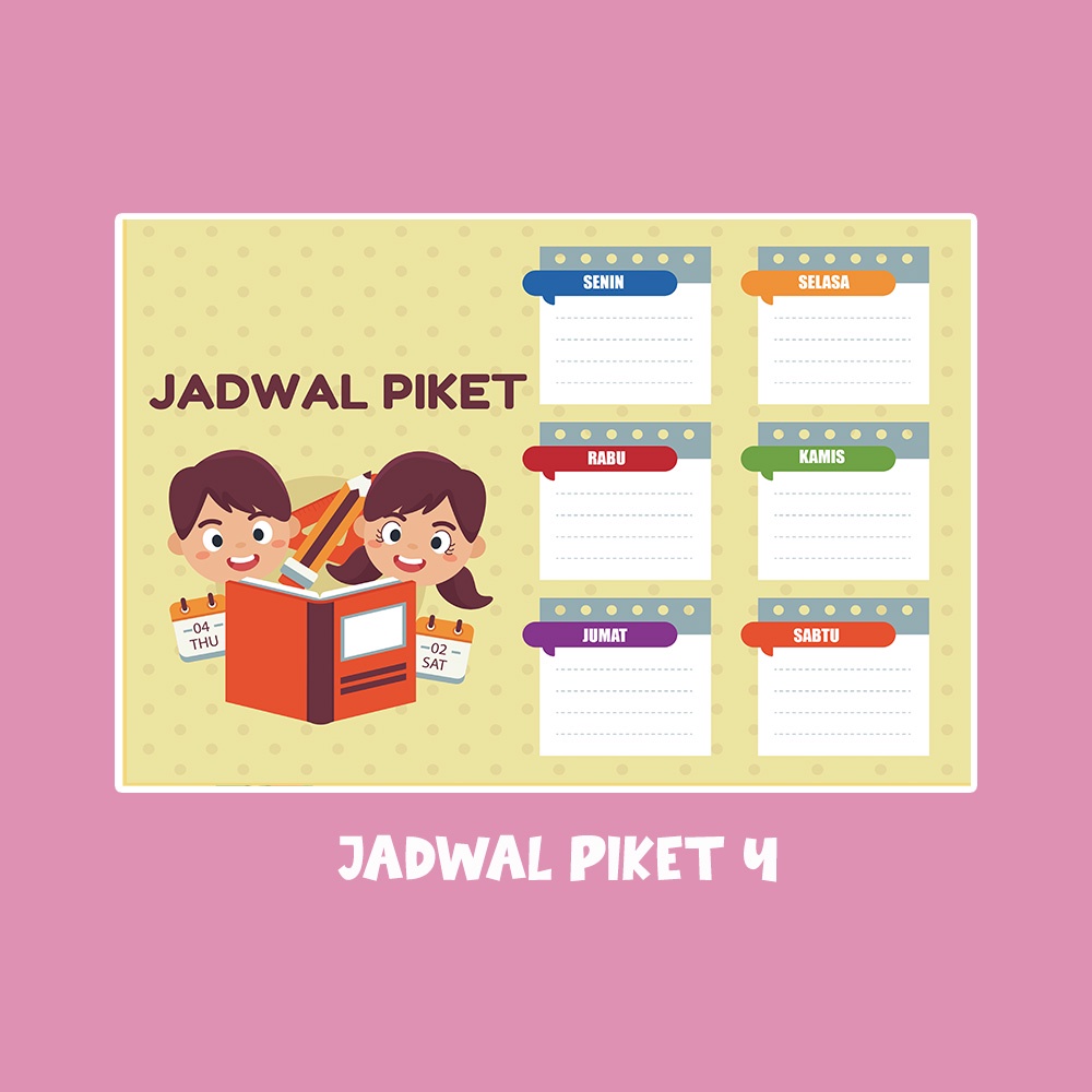 Jual #11 Kamilastorindo Poster Jadwal Piket Anak Sekolah PAUD TK SD ...