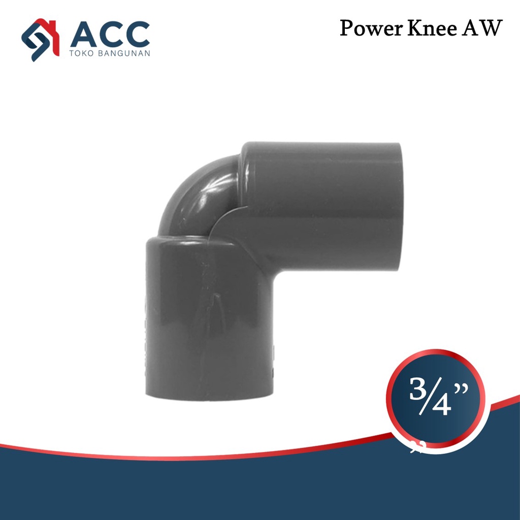 Jual Power Fitting Pipa Elbow Knee Keni PVC Ukuran 3/4" Inch AW ...