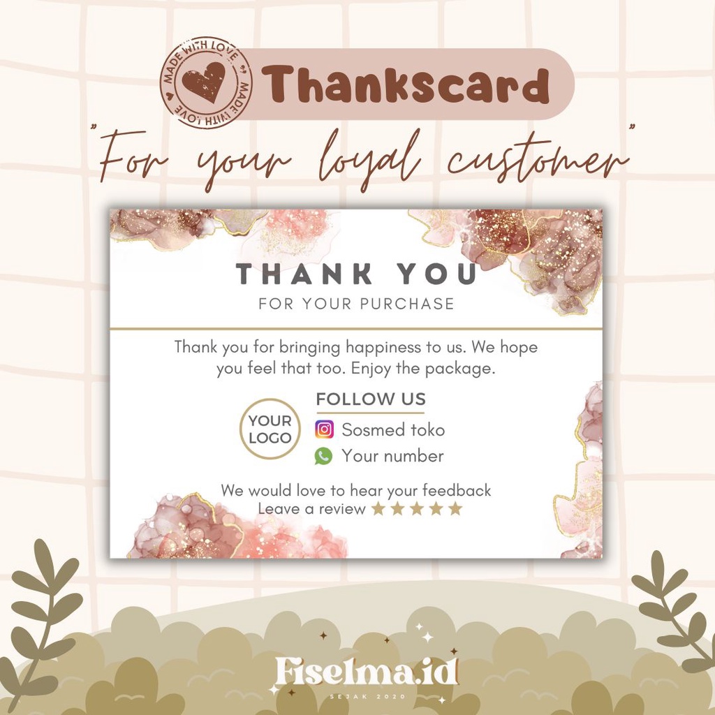 Jual Thank You Card Custom | Shopee Indonesia