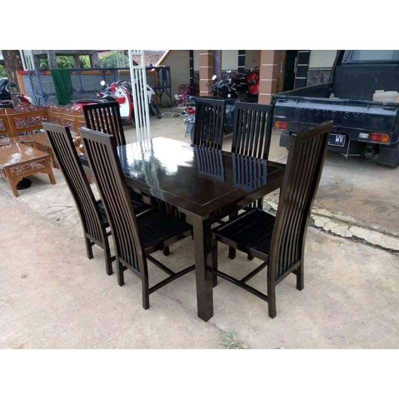 Jual set meja makan kursi balero kayu jati minimalis | Shopee Indonesia