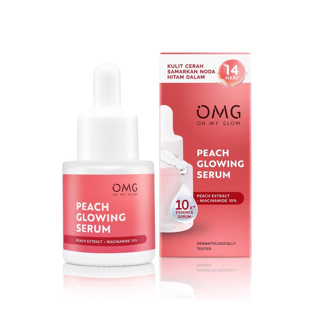 Jual OMG Oh My Glow PEACH GLOWING SERUM / MUGWORT ACNE SERUM (20ml) | Shopee Indonesia