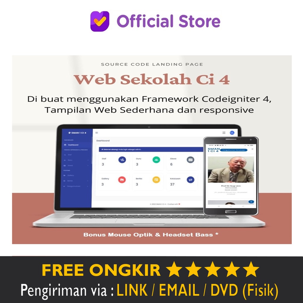 Jual Source Code Web Sekolah CodeIgniter CI 4 Terbaik – SD SMP SMK SMA SMEA | Shopee Indonesia