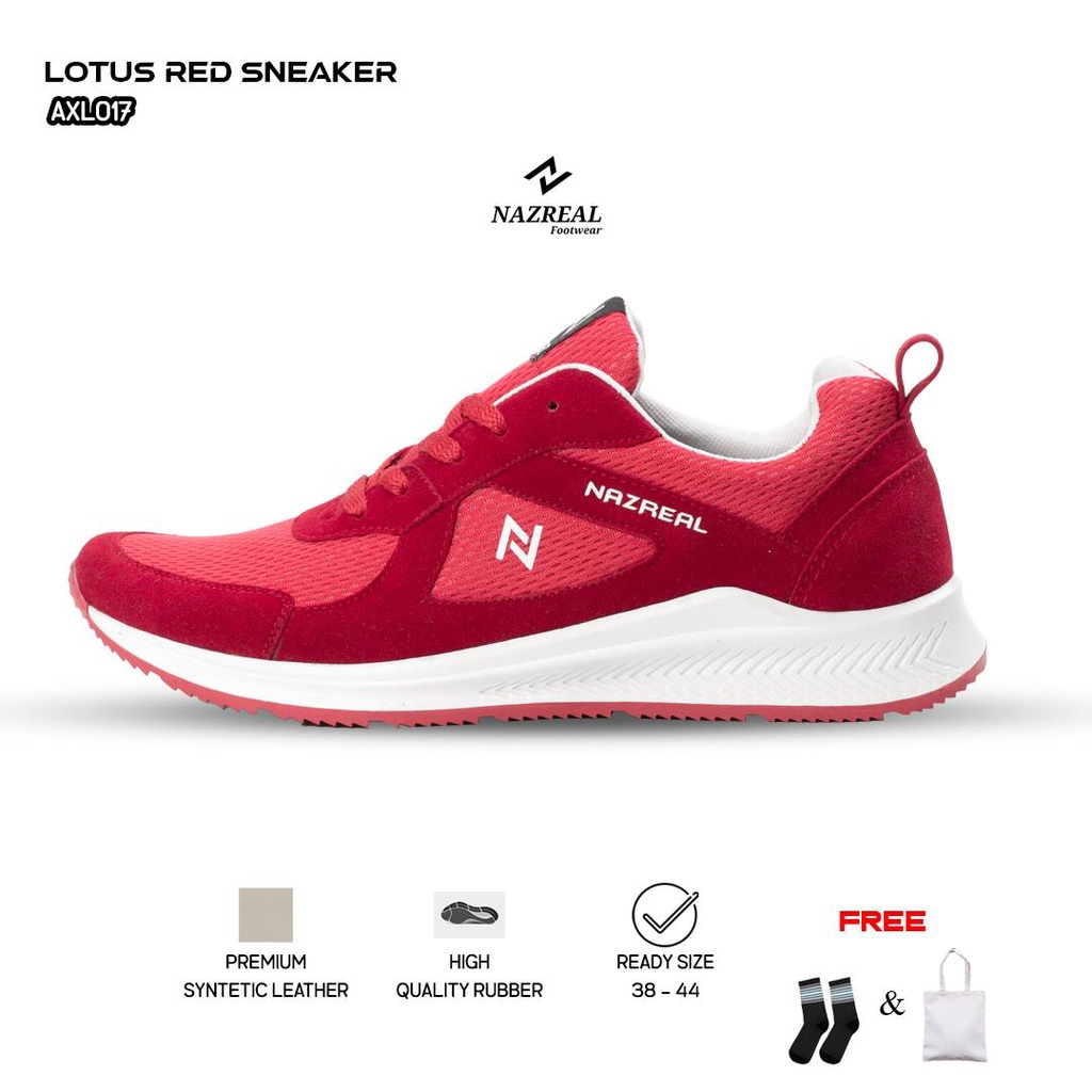 Jual LOTUS RED - Nazreal Footwear Sepatu sneakers unisex sepatu running ...