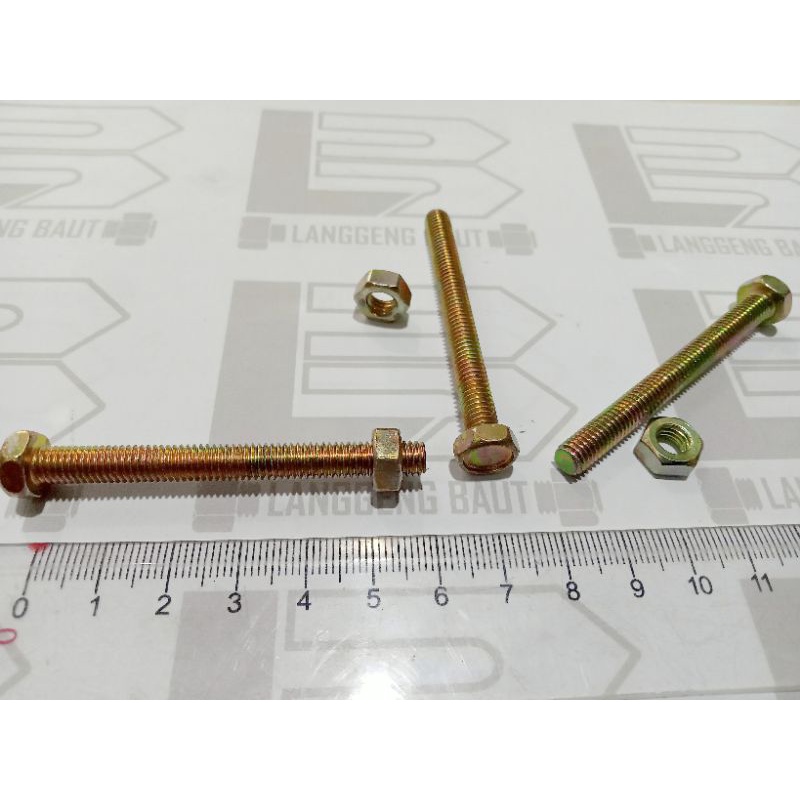 Jual Baut Mur M6 X 60 / Baut Kunci 10 Panjang 6cm BMK M6x60 | Shopee Indonesia