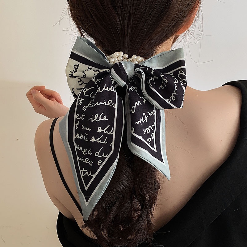 Jual Ikat Rambut Kain Pita Syal Mutiara Model Korean Terbaru 100% ...