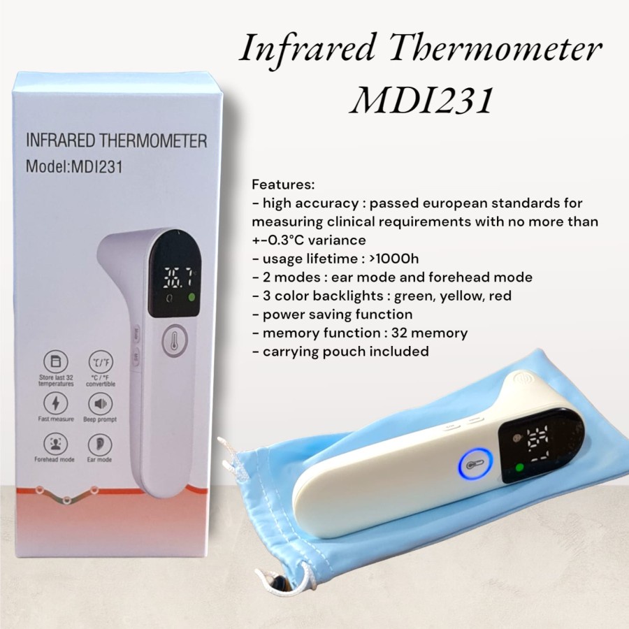 Jual MDI231 Infrared Digital Thermometer Non Contact | Termometer ...
