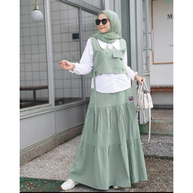 Jual SETELAN KEMEJA & ROMPI 3 IN 1 DENGAN GESPER SETELAN ROK TERBARU ...