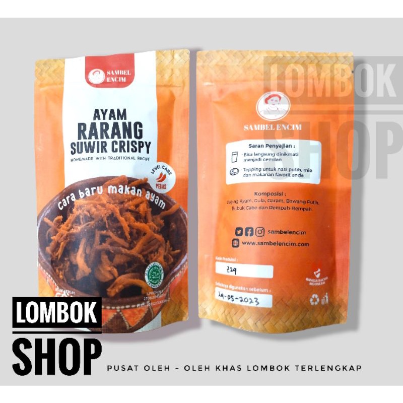 Jual Ayam Rarang Suwir Crispy Khas Lombok Kualitas Terbaik | Shopee ...