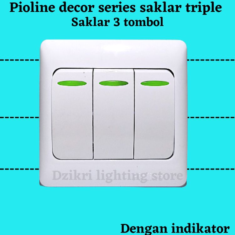 Jual Pioline Saklar Triple Dengan Indikator - Saklar 3 Tombol | Shopee ...