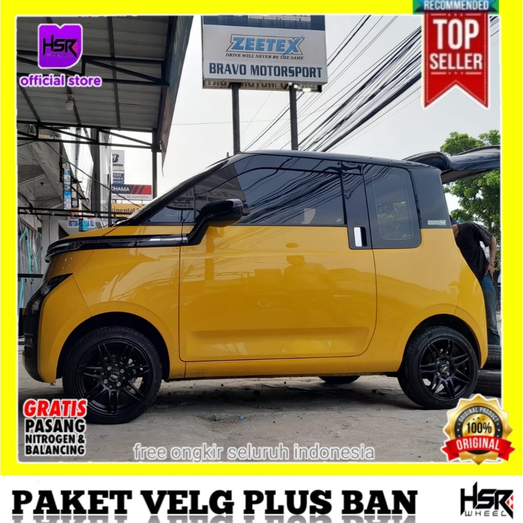 Jual Paket Pelek Velg Dan Ban Mobil WULING AIR EV Ring 14 r14 VELG HSR BENJOT 4x100 SMB | Shopee ...