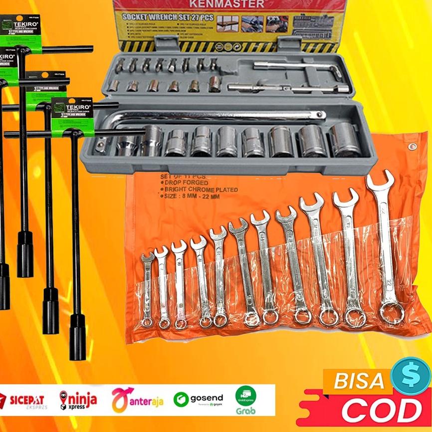 Jual ♕ SATU PAKET Kunci Shock / sok set 27 Pcs Merek Kenmaster Original DAN kunci T / Paket 4pc ...