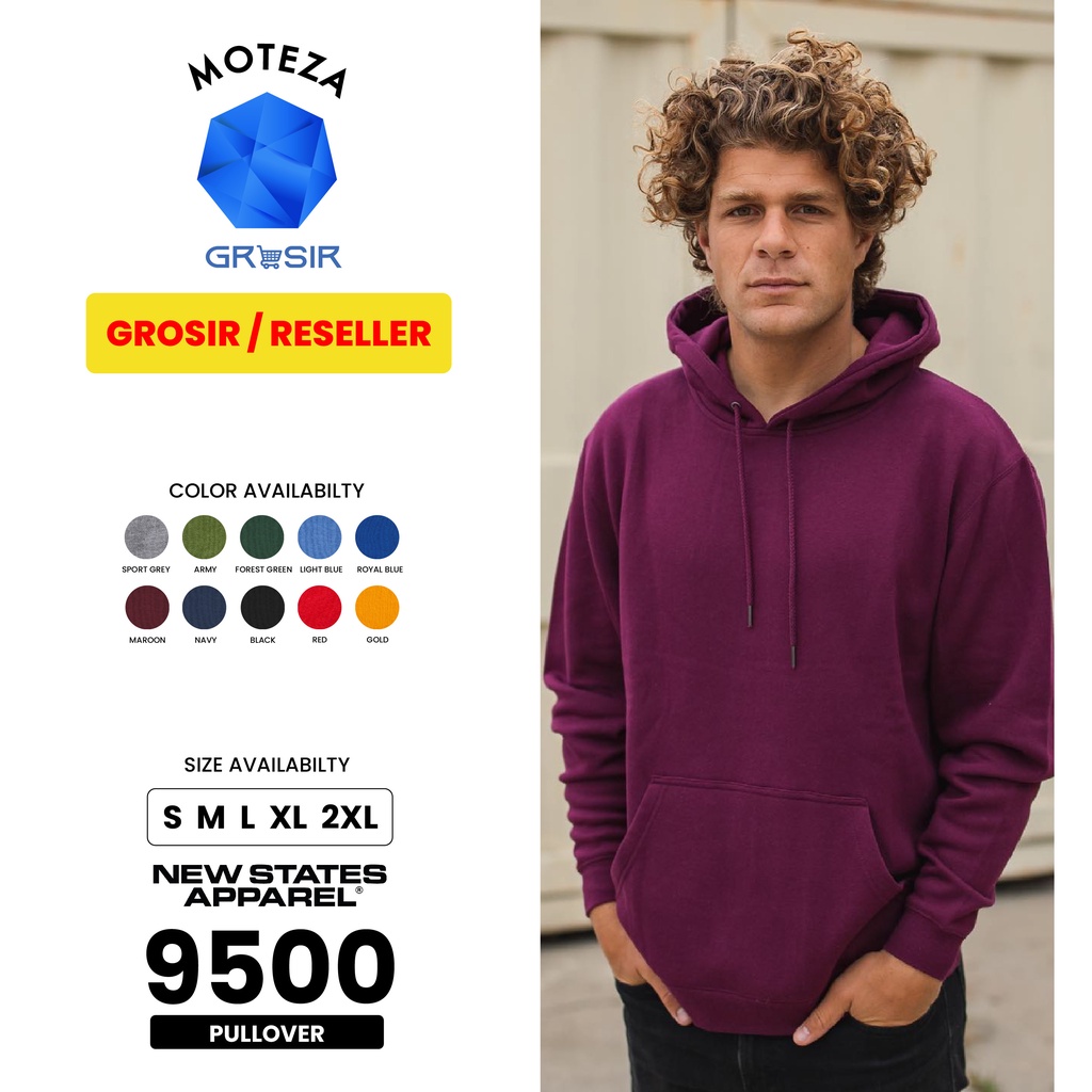 Jual Grosir NSA Pullover 9500 - Jaket Sweater Hoodie Polos New State ...