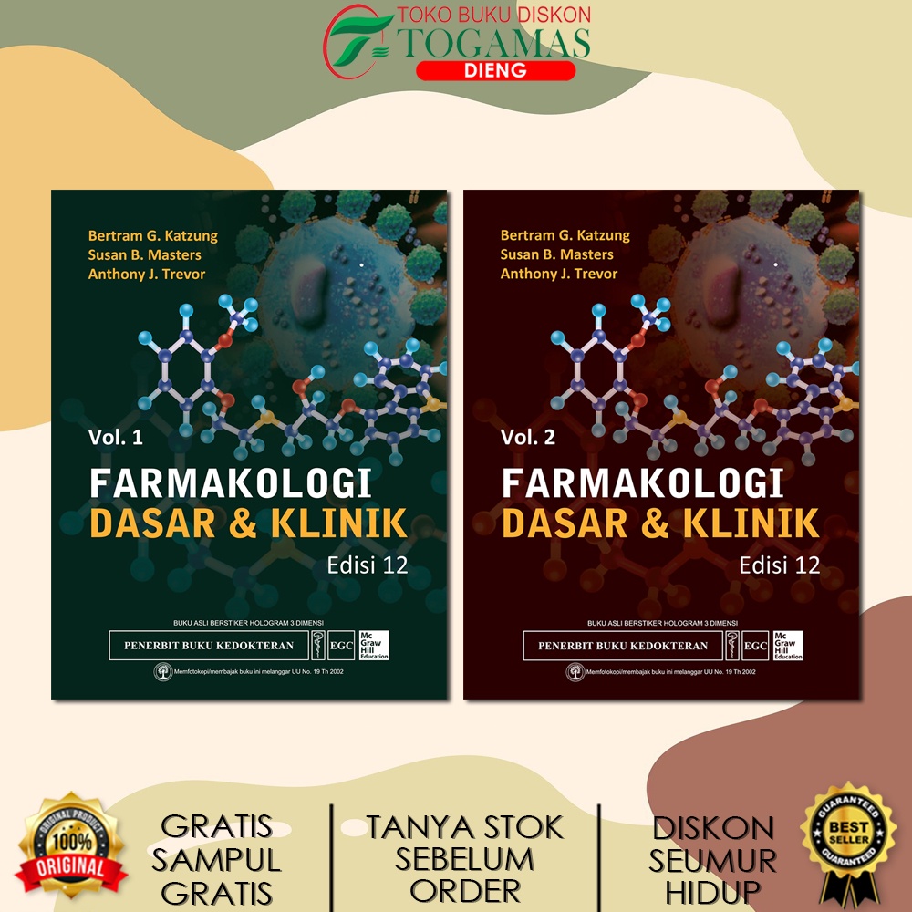 Jual FARMAKOLOGI DASAR & KLINIK VOL.1 & 2 ED. 12 KARYA BERTRAM G KATZUNG, SUSAN B MASTERS ...