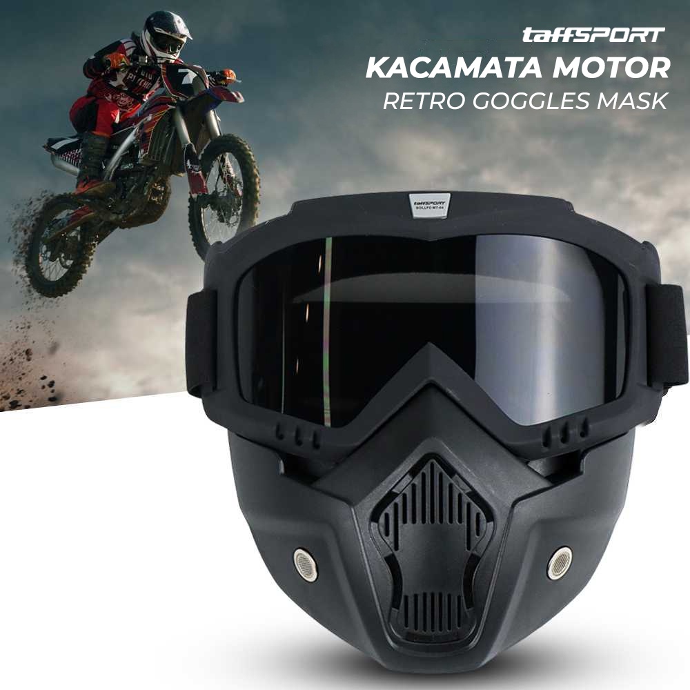 Jual Goggles Kacamata + Masker Full Face Helem Goggle Mask Helm Gun Ski ...