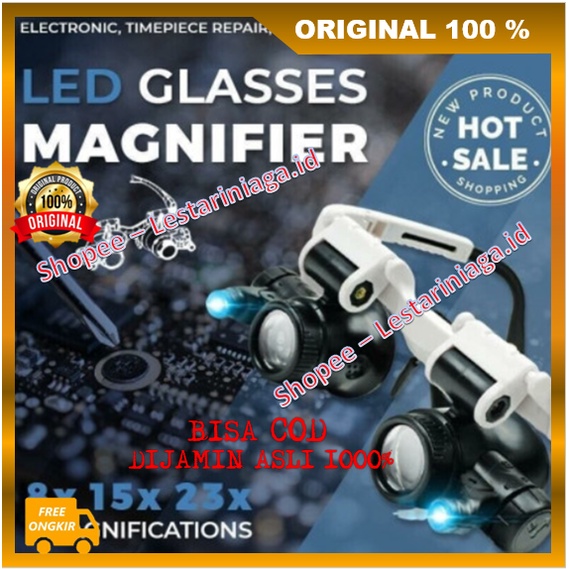 Jual Led Glasses Magnifier Led Watch Repair Kacamata Servis Jam Led ...