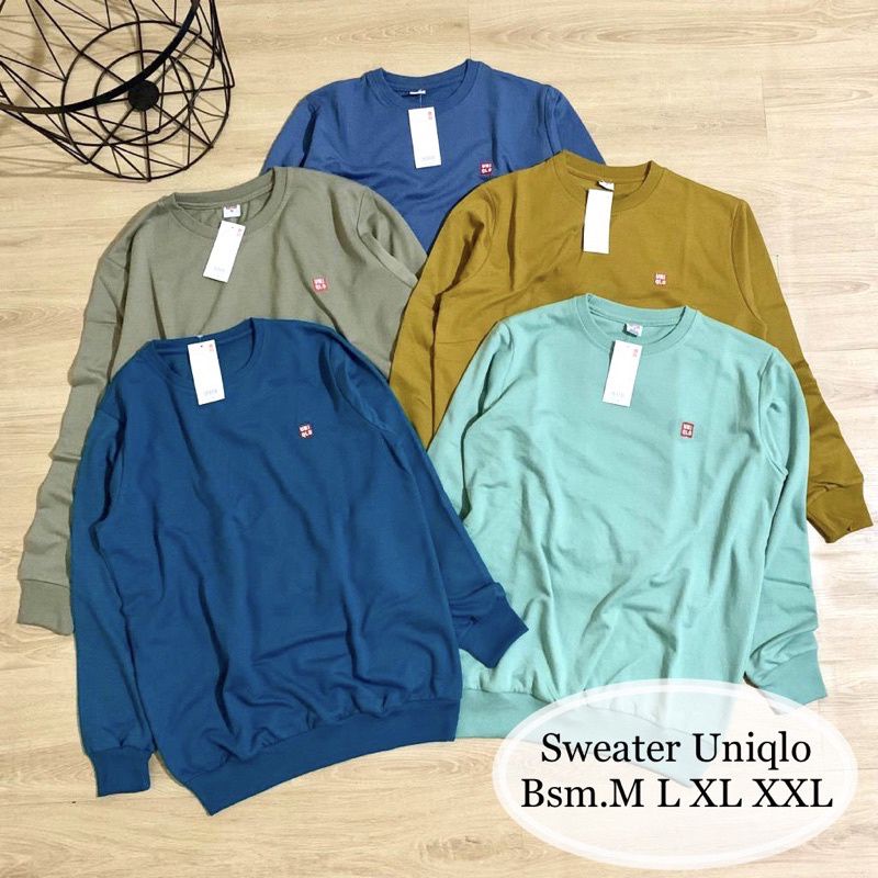 Jual Sweater Uniqlo Wanita Sweter HPPS Polos Tebal Unisex Sweeter ...