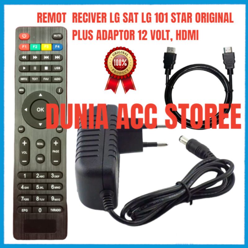 Jual remot reciver parabola LG sat LG 101 star original plus adaptor 12 volt, HDMI | Shopee ...