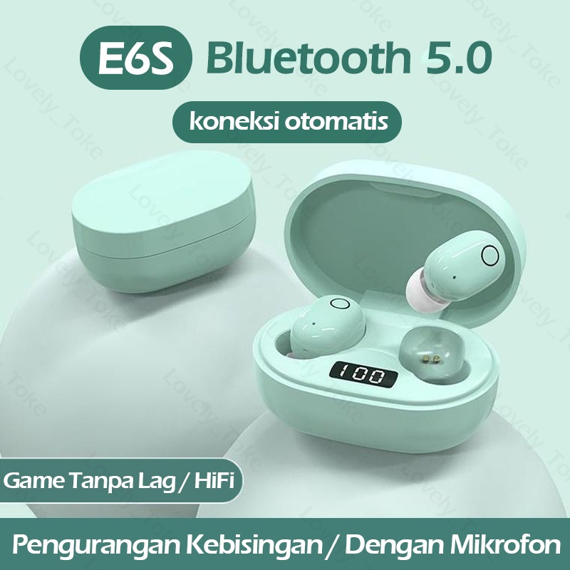 Jual E6 PRO TWS LED Display Earphone Bluetooth with Mic Headset ...