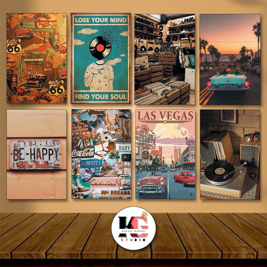 Jual Hiasan dinding pajangan rumah poster vintage jadul ukuran 20x30 cm ...