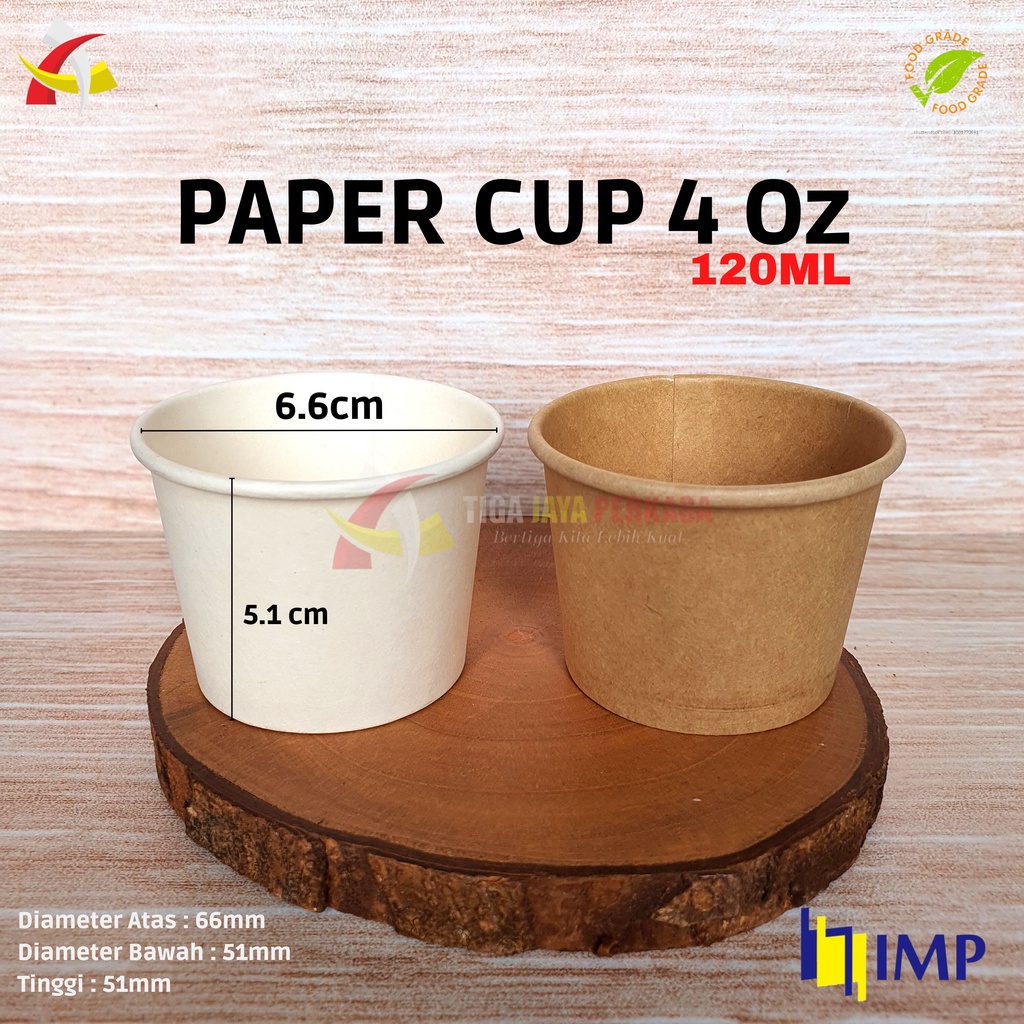 Jual Paper Cup Gelas Kertas 4 Oz Papercup Mini 120ml Paper Cup Tester ...
