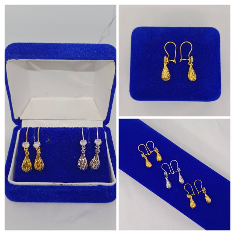 Jual ANTING PERAK 925 ASLI LAPIS EMAS/ANTING KAIT OVAL KACANG UKIR/ASLI ...