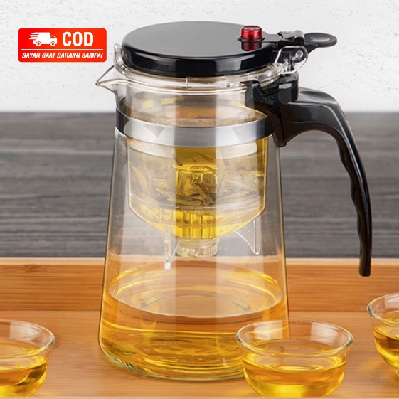 Jual COD Teko teh kopi dengan saringan Teapot Teko Pitcher 350ml ...