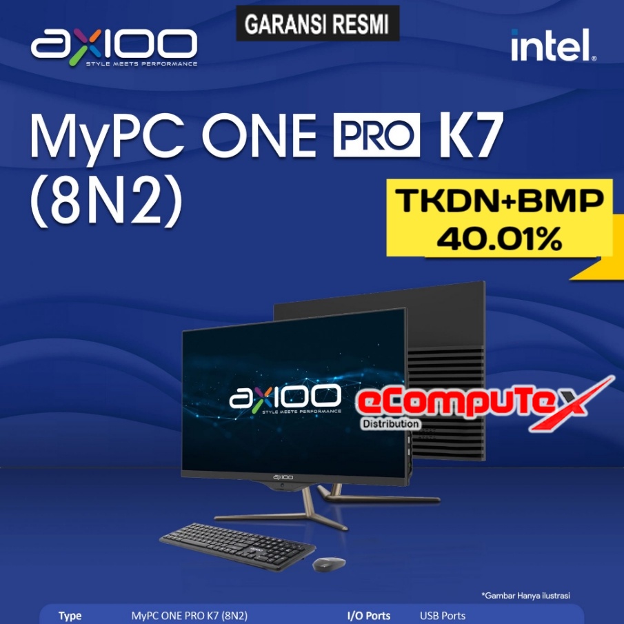 Jual PC AIO AXIOO MYPC ONE PRO K7 (8N2) CORE i7 RAM 8GB STORAGE 256GB ...