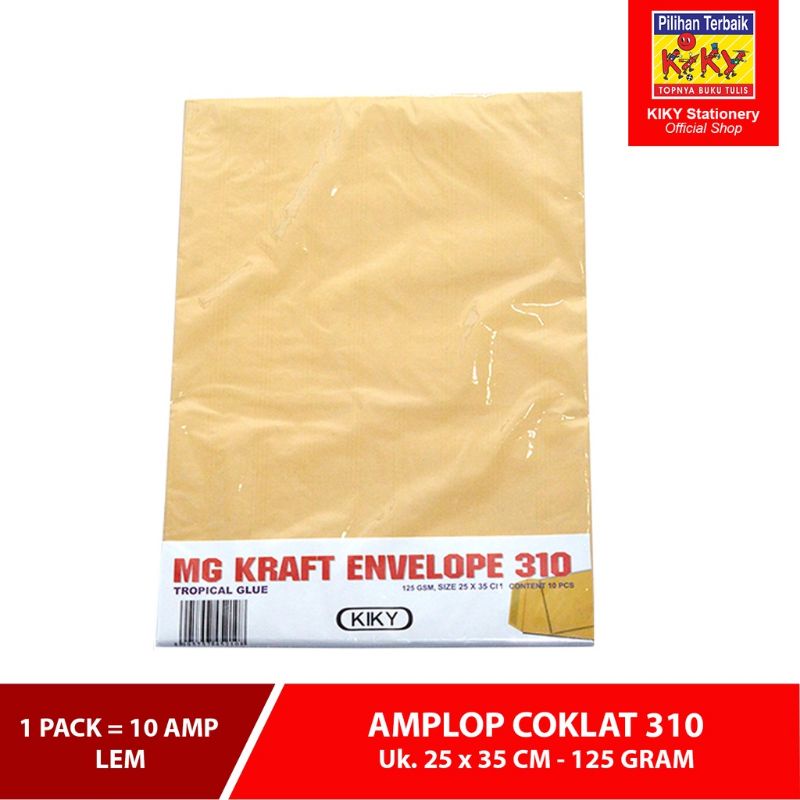 Jual Amplop Coklat Folio Kiky 310 polos Lem 125gr | Shopee Indonesia