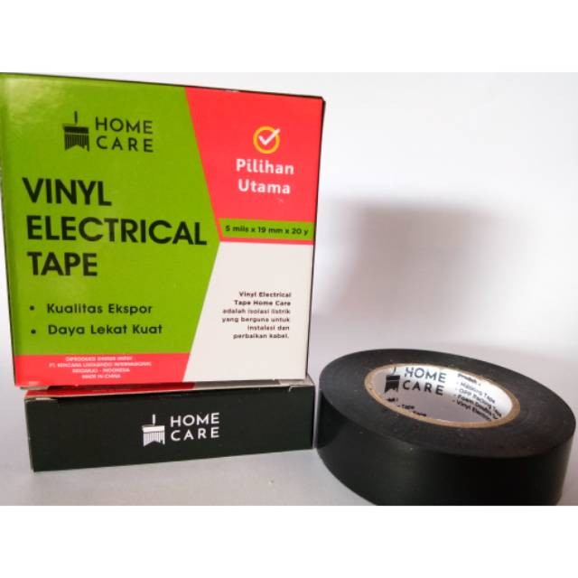 Jual HOME CARE ISOLASI LISTRIK HITAM VINYL ELECTRICAL TAPE 19MM X 20 YARD | Shopee Indonesia