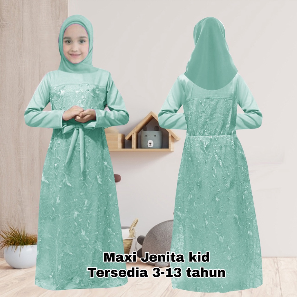 Jual PROMO DRES JENITA KID/ MAXI DRES ANAK TILE MUTIARA/GAMIS JENITA ...