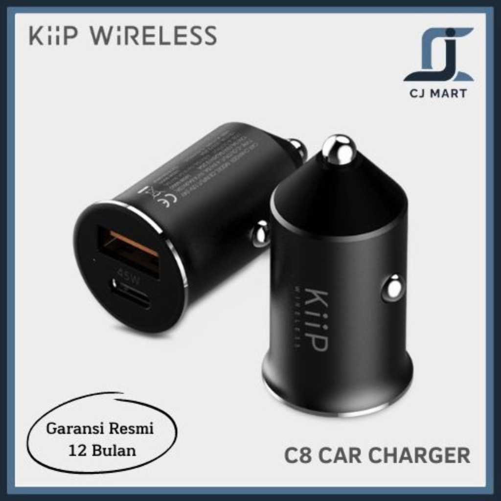 Jual KIIP WIRELESS C8 CAR CHARGER MOBIL 45W TYPE-C+USB FAST CHARGING ...
