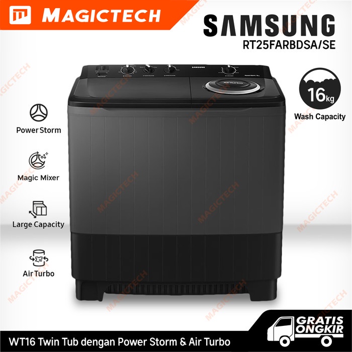 Jual MESIN CUCI SAMSUNG 16 KG WT16 2 TABUNG MANUAL AIR TURBO WT16B5240BA/SE | Shopee Indonesia