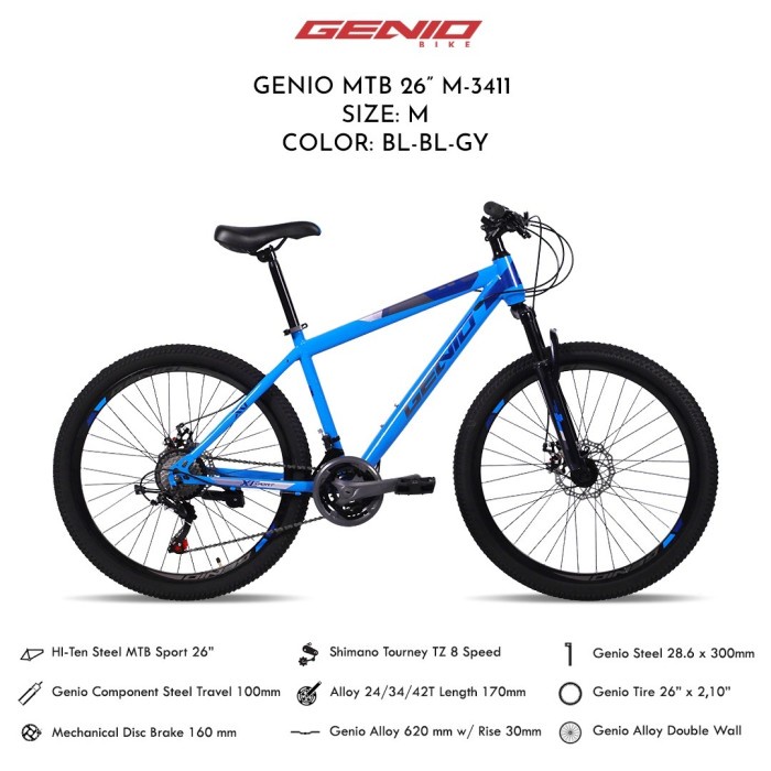 Jual Sepeda Gunung Mtb 26 Inch Genio M 3411 New By United #Original | Shopee Indonesia