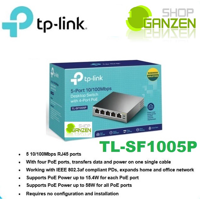 Jual TP-Link TPLINK TL-SF1005P 5-Port 10/100Mbps Desktop Switch with 4 ...
