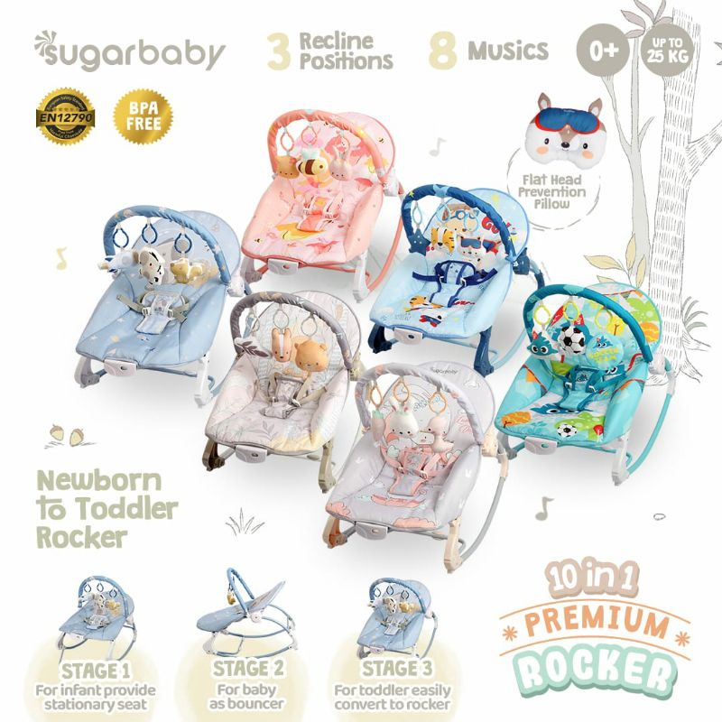 Jual Sugarbaby Bouncer Rocking 10 in 1 Premium Ayunan Bouncher Ayunan ...