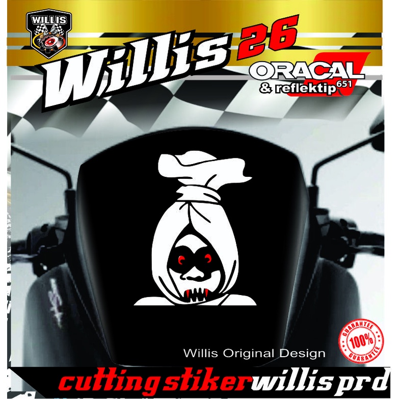 Jual STICKER STIKER CUTTING HANTU POCONG WINDSHIELD VISOR MOTOR PCX ...
