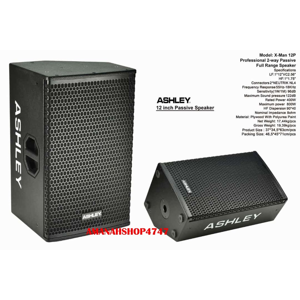 Jual SPEAKER PASIF 12 INCH ASHLEY XMAN12P X-MAN12P ORIGINAL ASHLEY ...