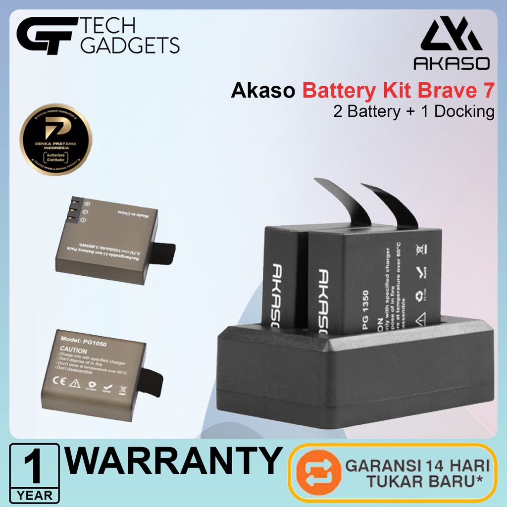 Jual Akaso Battery Kit For Brave 7 Baterai Camera Original | Shopee ...