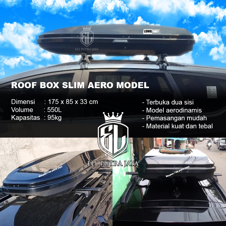 Jual Roof box 550L Adventure Bagasi atap mobil Glossy ABS | Shopee ...