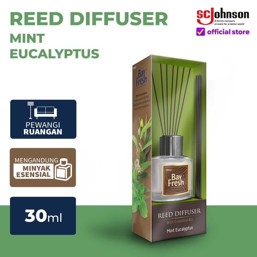 Jual Bay Fresh Reed Diffuser Pengharum Ruangan Mint Eucalyptus 30ml ...