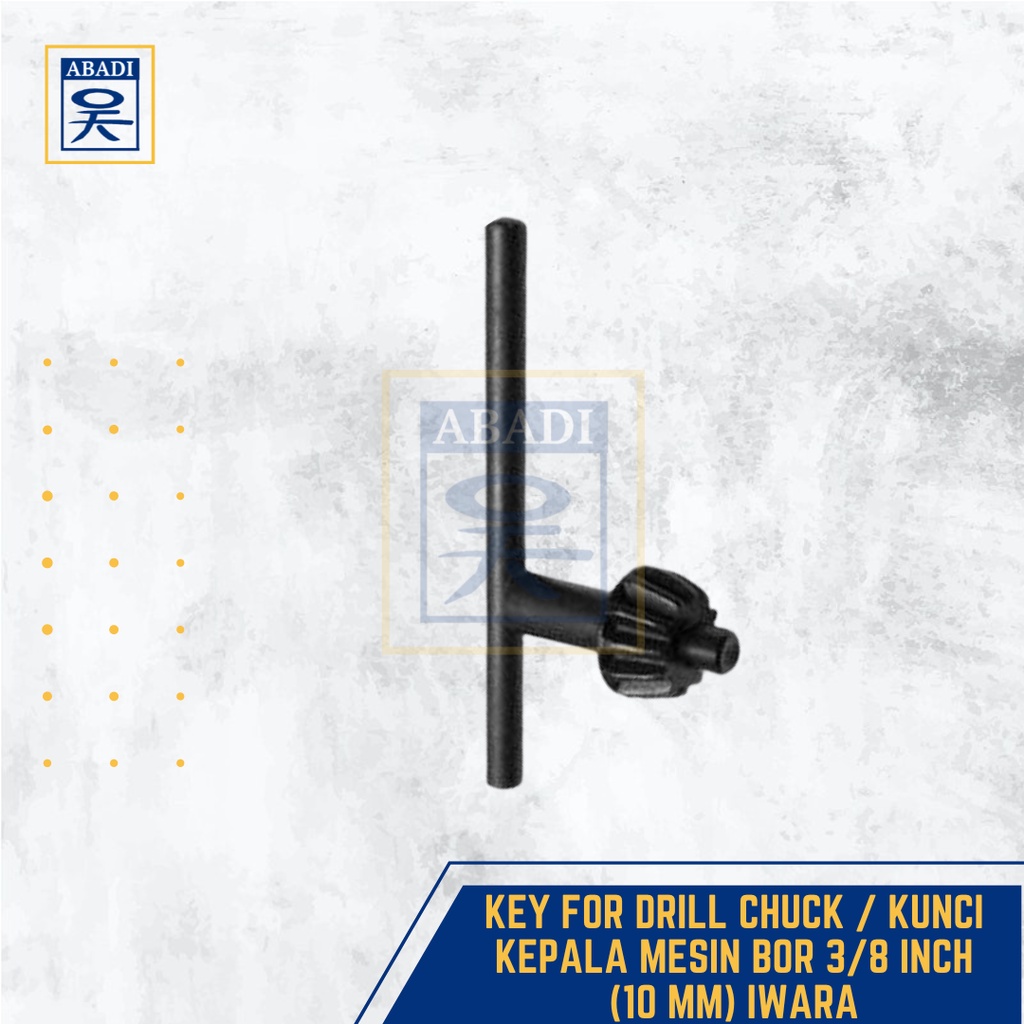 Jual DRILL CHUCK KEY / KUNCI KEPALA MESIN BOR 3/8 INCH ( 10 MM ) IWARA ...