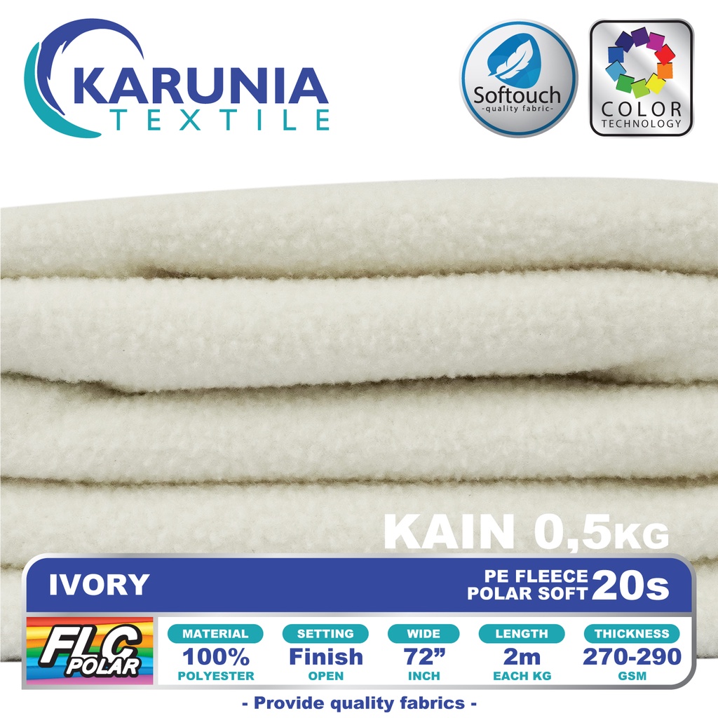 Jual Kain Polar Fleece 20s Kiloan | Ivory | Karunia Textile | Shopee ...