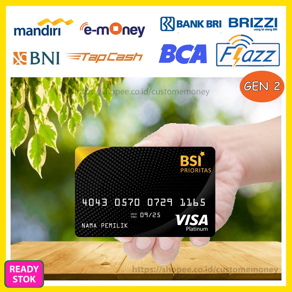 Jual KARTU EMONEY DESIGN BSI PRIORITAS KARTU ETOLL E-MONEY MANDIRI ...