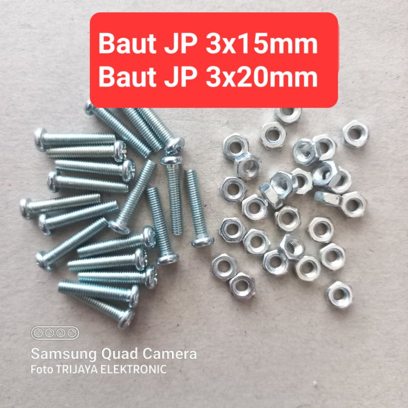 Jual Baut JP 3x15mm dan 3x20mm Baut Transistor Baut TR Final 15mm 20mm ...