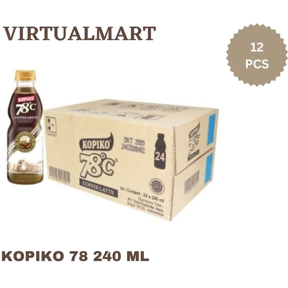 Jual Kopi Kopiko 78 Dalam Kemasan Botol 240 Ml Isi 12 Botol | Shopee ...