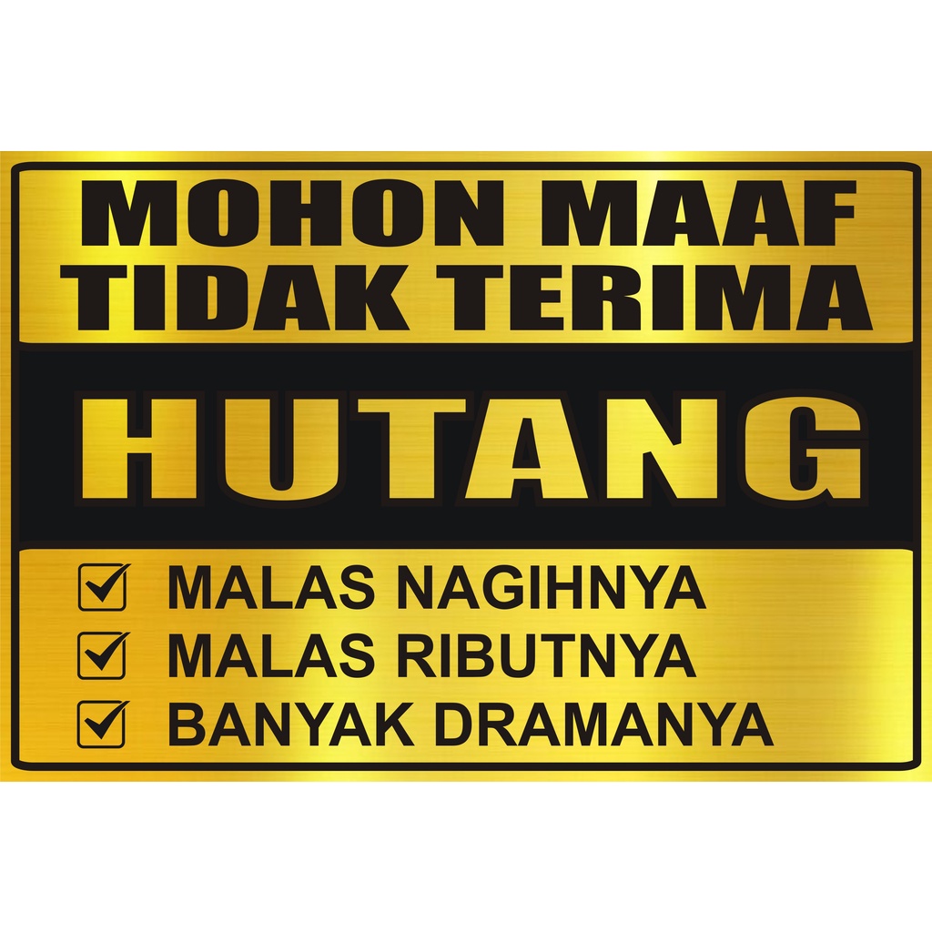 Jual Sticker Waterproof TIDAK TERIMA HUTANG | Shopee Indonesia
