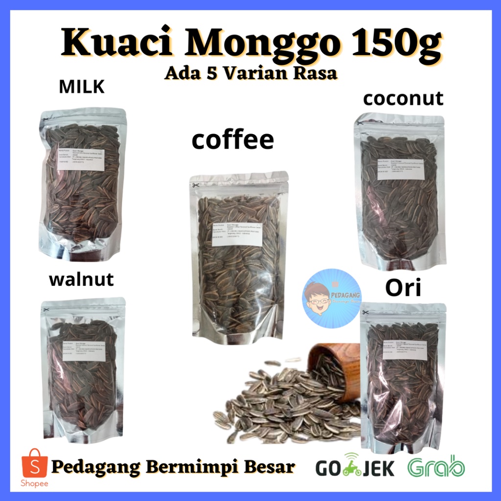 Jual Kuaci Monggo 150 Ada 5 Varian/ Kuaci Monggo/ Kuaci/ kwaci matang ...